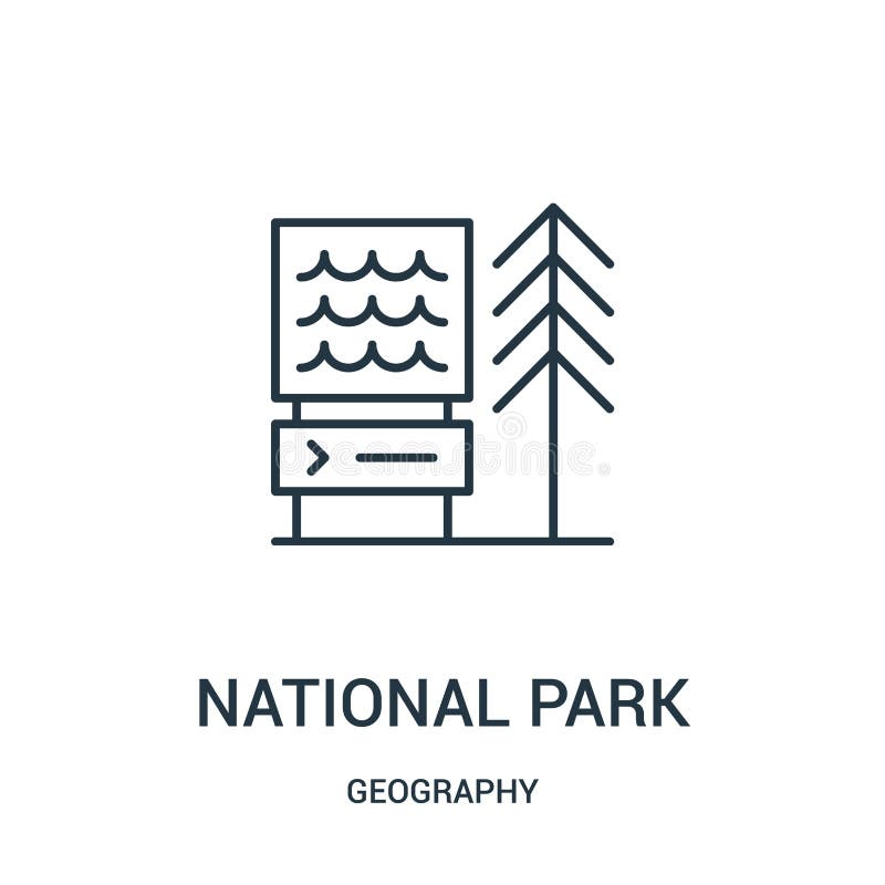 National Park Icon Vector from Geography Collection. Thin Line National ...