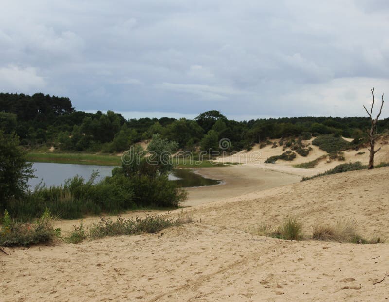 National Park Kennemerland Dunes Stock Image - Image of clouds, lake ...