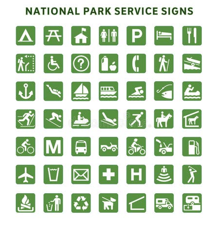 National Park Service Signs Stock Vector - Illustration of limit ...