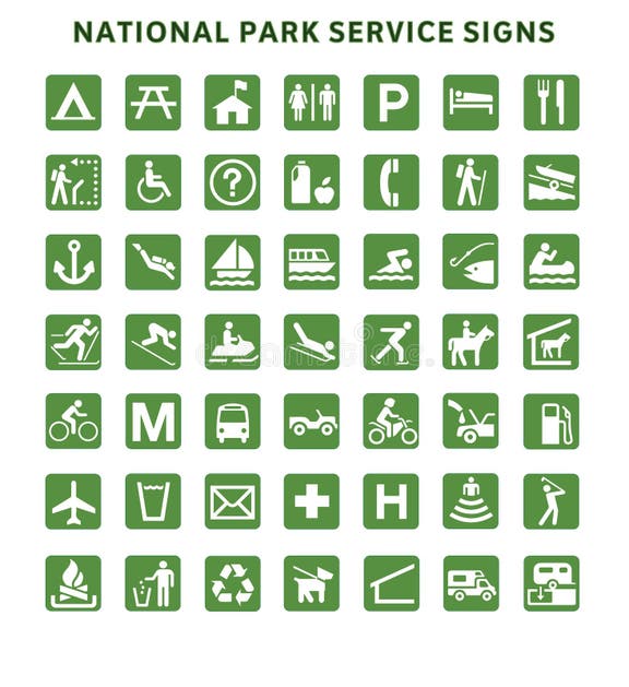 National Park Service Signs Stock Vector - Illustration of limit ...