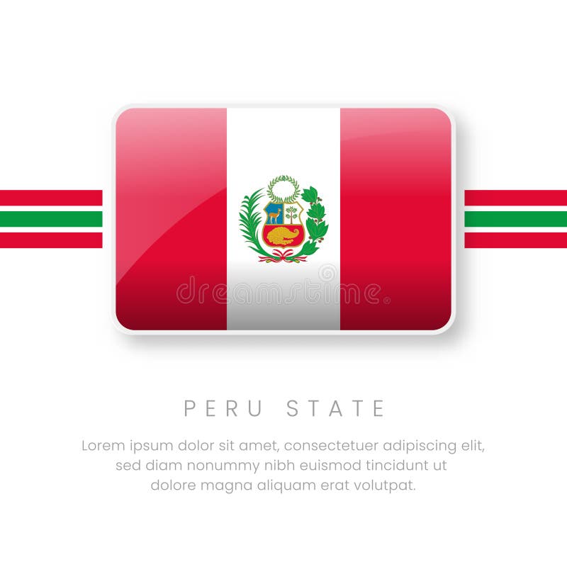 National Peru State Flag.Vector Peru State Button Flag Stock Vector ...