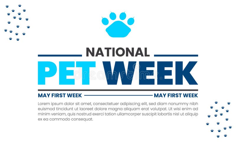 National Pet Week World Paw of the Month of Week. Stock Vector ...