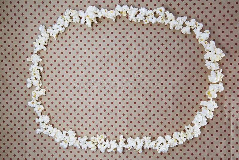 National Pop Corn Day Concept. Circle of Popcorns on Basic Dots Repeat ...