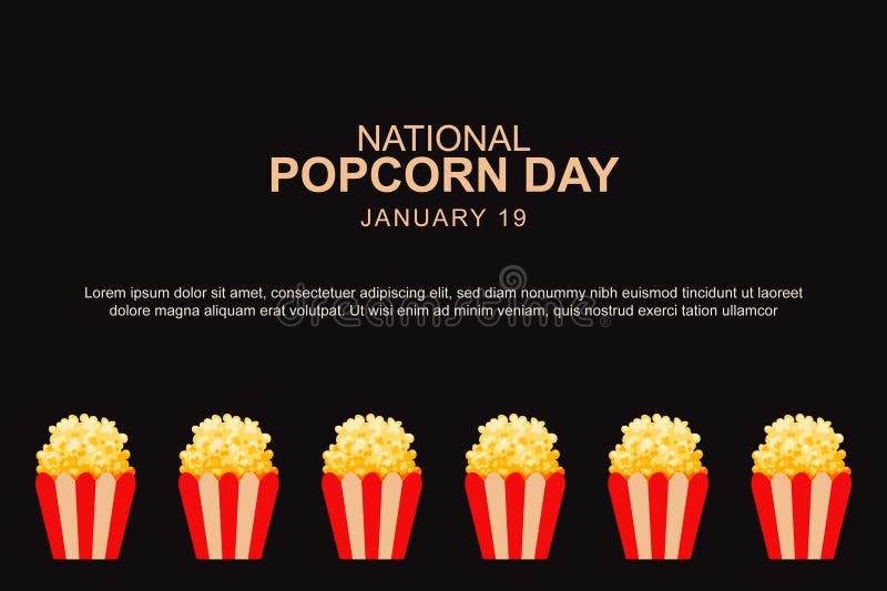 National Popcorn Day Modern Vector Illustration Stock Vector ...