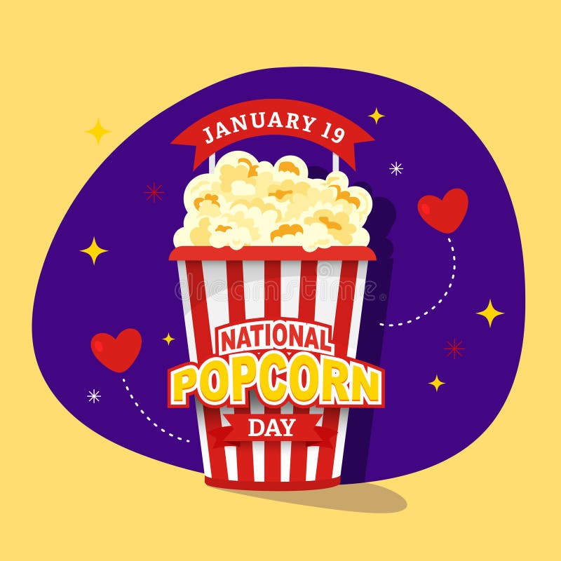 National Popcorn Day Vector Illustration on January 19th, Vector ...