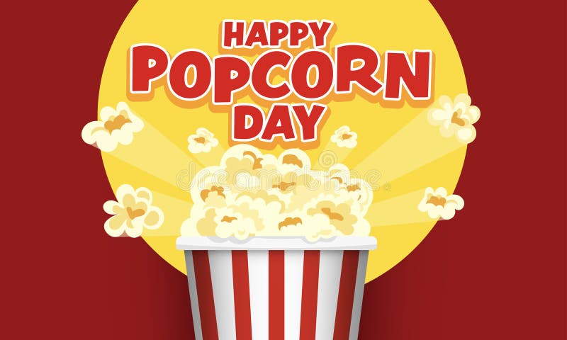 Popcorn Day 19 January Vector Popcorn Day Illustration Stock Vector ...