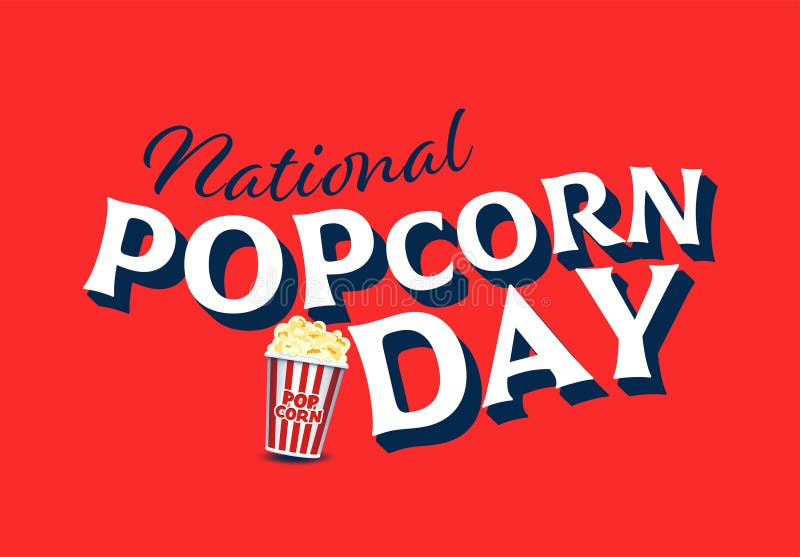 National Popcorn Day Banner. Cheerful Funny Corn Cob Scatters Popcorn ...