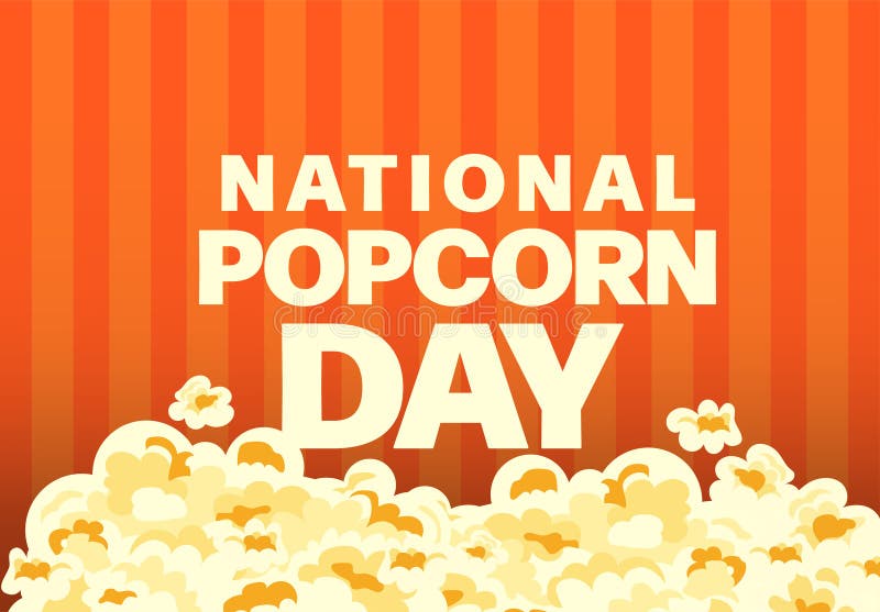 National Popcorn Day Banner. Cheerful Funny Corn Cob Scatters Popcorn ...
