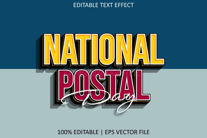 National Postal Day with Modern Vintage Style Editable Text Effect ...
