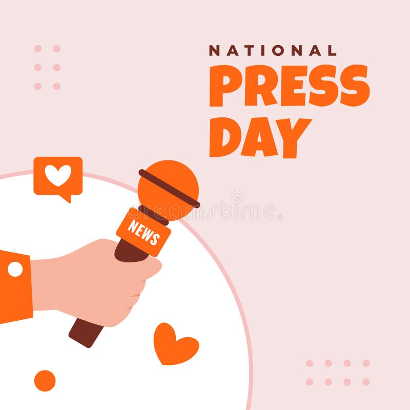 National Press Day Design Flat Illustration Stock Vector - Illustration ...