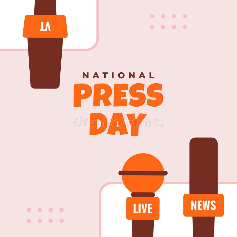 National Press Day Design Flat Illustration Stock Vector - Illustration ...