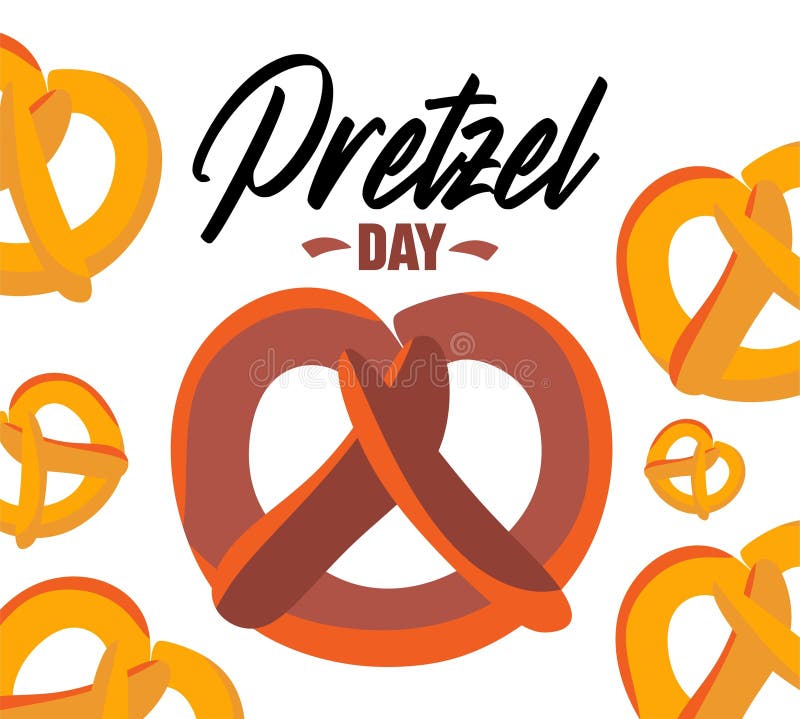 National Pretzel Day with Delicious Pretzels Stock Illustration ...