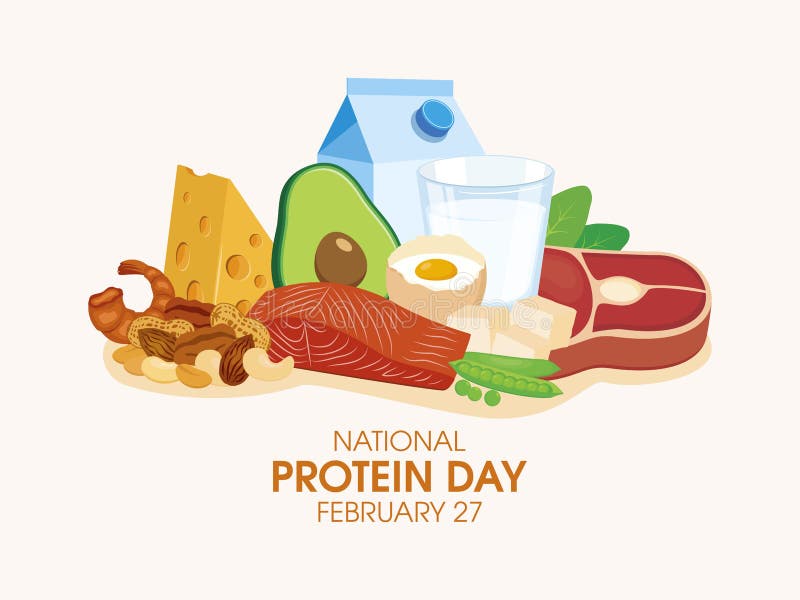 National Protein Day Vector Stock Vector - Illustration of icon ...