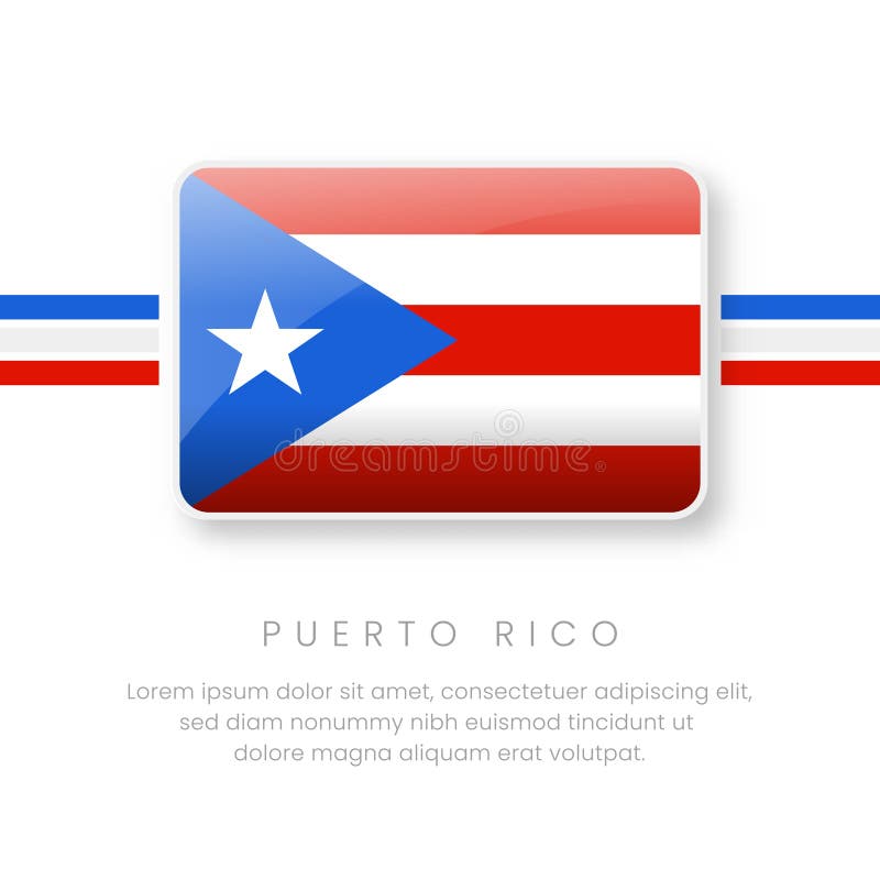 National Puerto Rico Flag.Vector Puerto Rico Button Flag Stock Vector ...