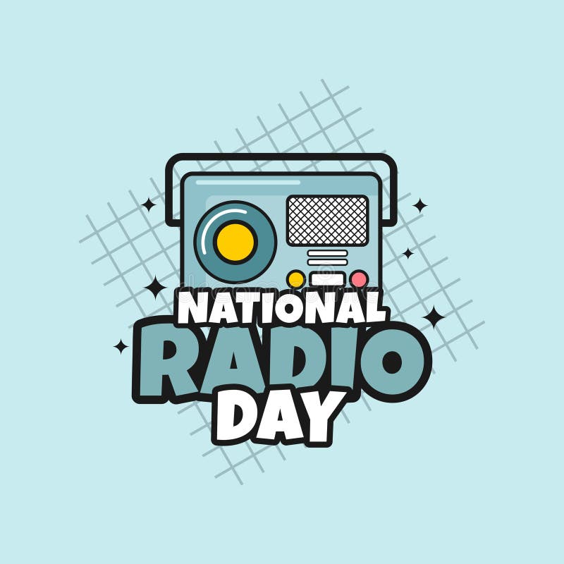 National Radio Day Groovy Vector Design Stock Vector - Illustration of musical, podcast: 327815978