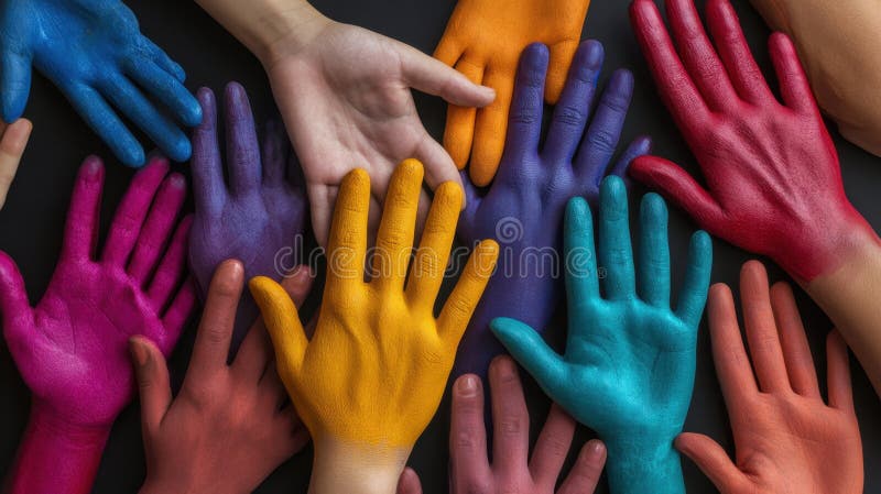 National Random Acts of Kindness Day Diverse Hands Painted in Vibrant ...