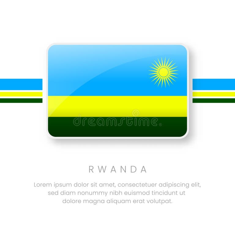 National Rwanda Flag.Vector Rwanda Button Flag Stock Vector ...