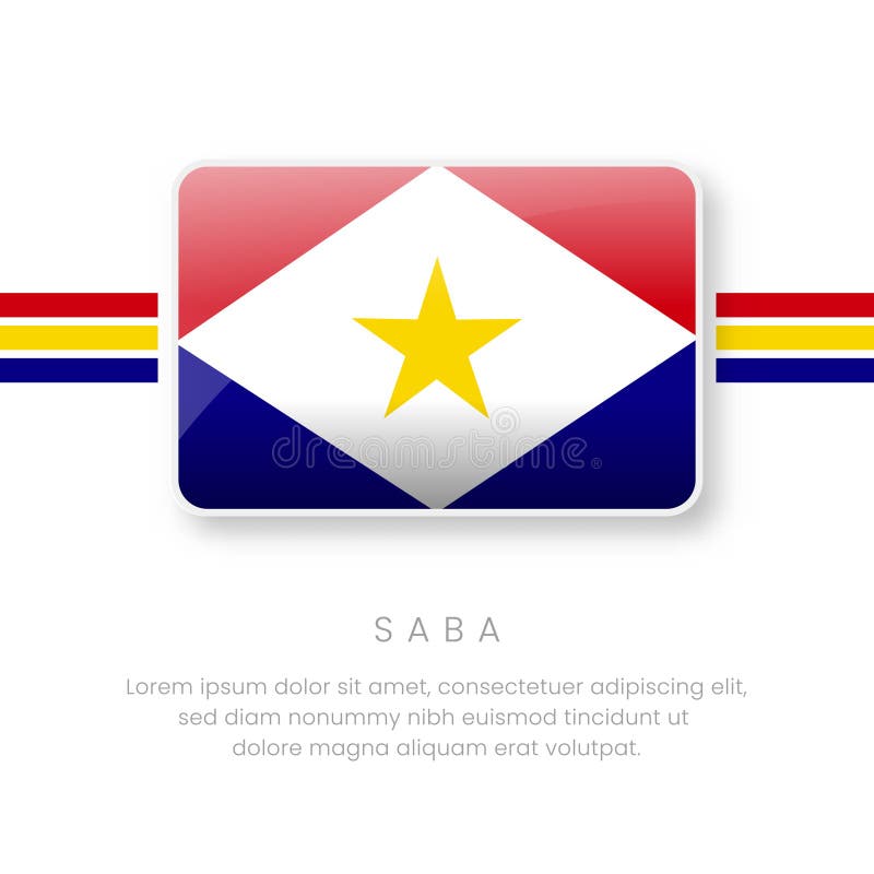 National Saba Flag.Vector Saba Button Flag Stock Vector - Illustration ...