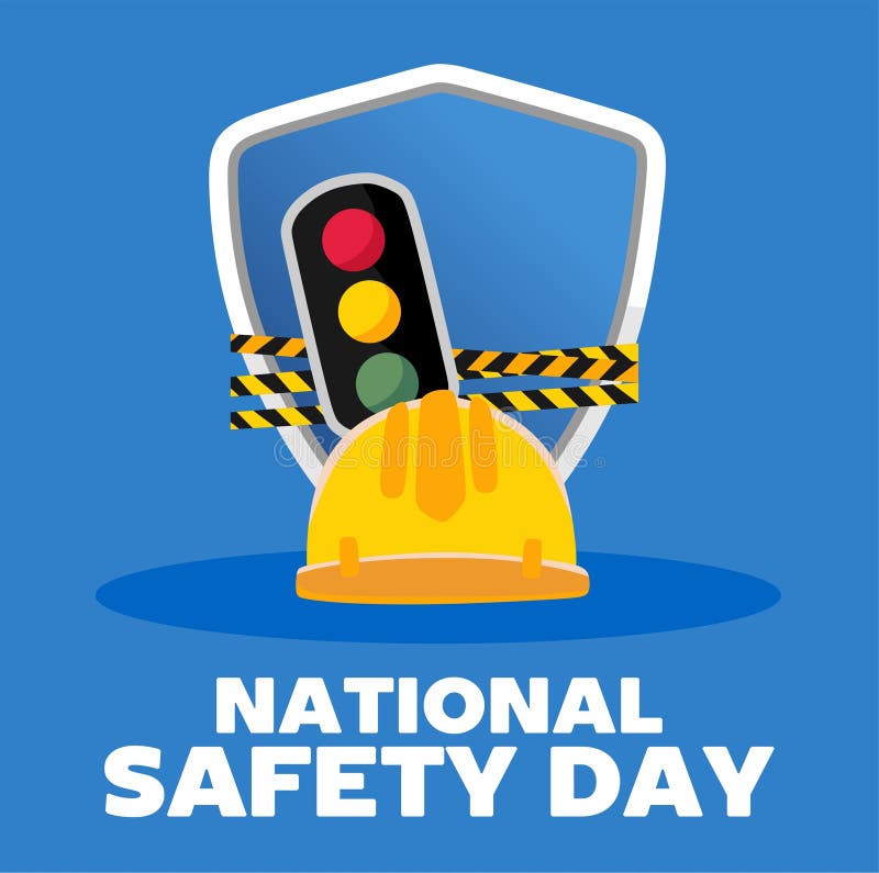 National Safety Day with Work Safety Equipment Stock Vector ...