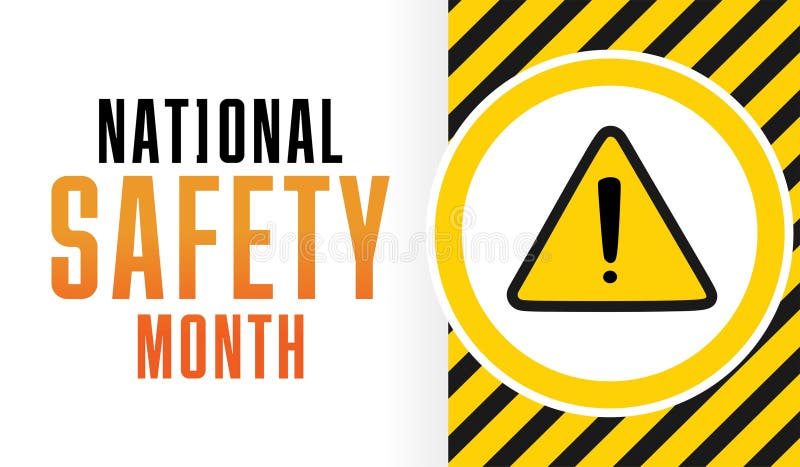 National Safety Month for Work Safety Stock Illustration - Illustration ...
