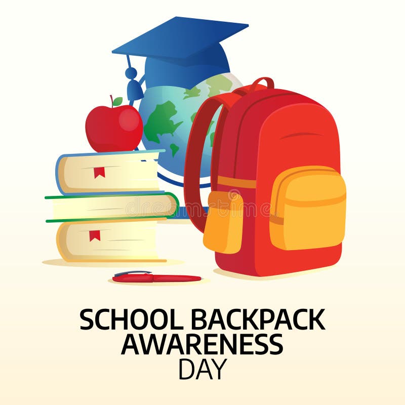 National School Backpack Awareness Day Design Template Good for ...