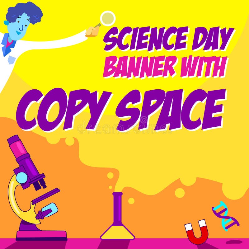 National Science Day Banner with White Space Text Space Copy Space ...