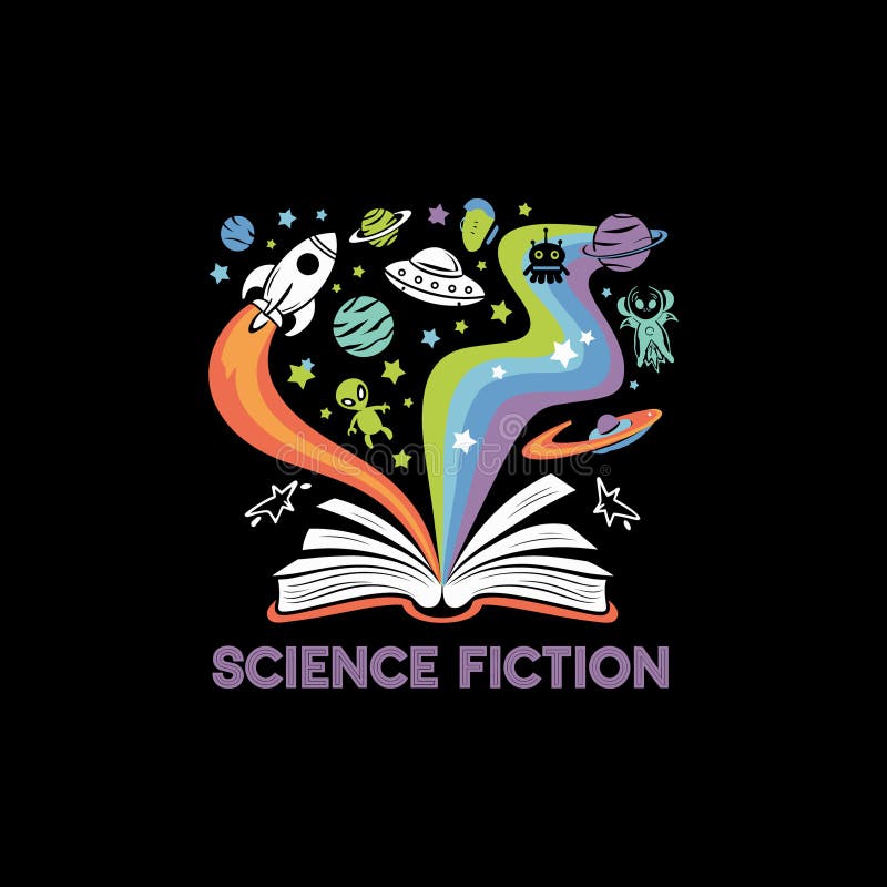 National Science Fiction Day Poster Design Illustration. Stock ...