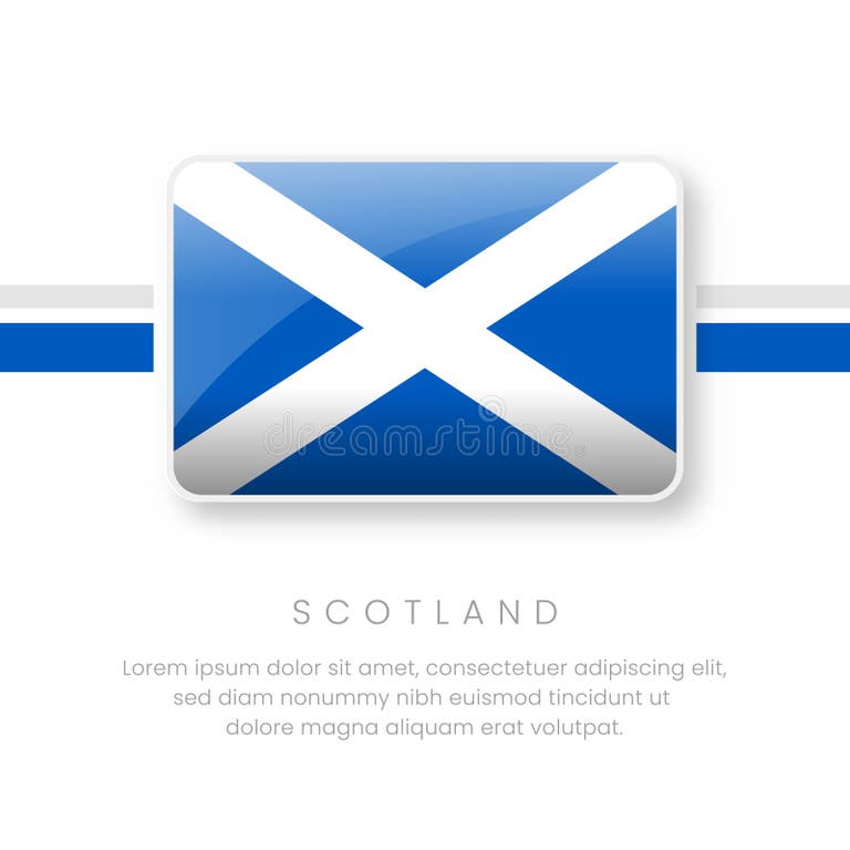 National Scotland Flag.Vector Scotland Button Flag Stock Vector ...
