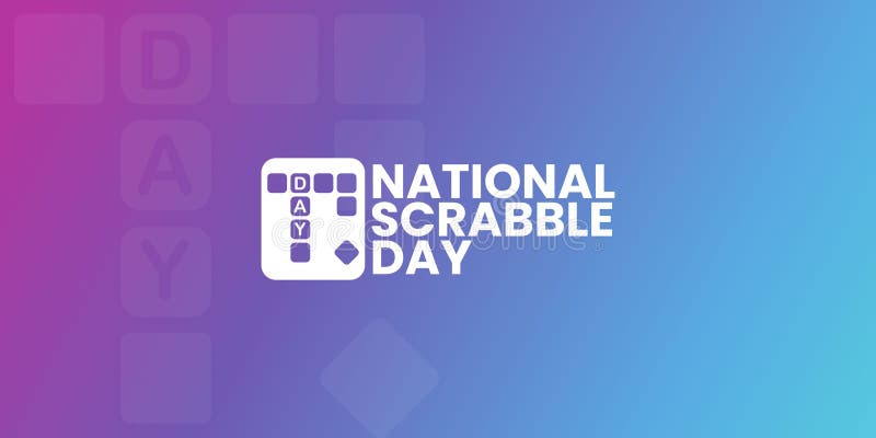 National Scrabble Day Banner April 13 Stock Vector Illustration Of