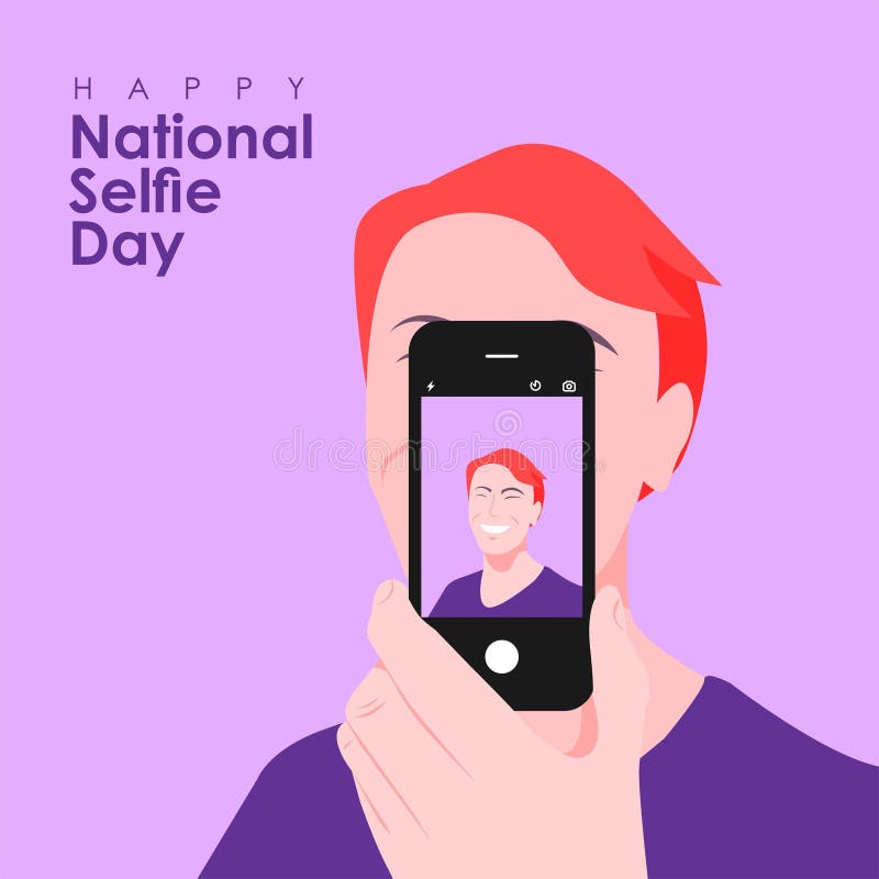 National Selfie Day Banner Template Stock Vector - Illustration of device, smart: 279085865