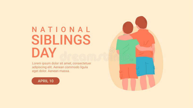 National Siblings Day Banner Template Stock Vector - Illustration of ...