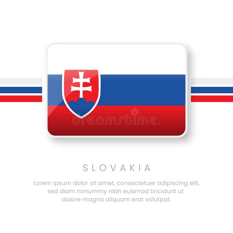 National Slovakia Flag.Vector Slovakia Button Flag Stock Vector ...