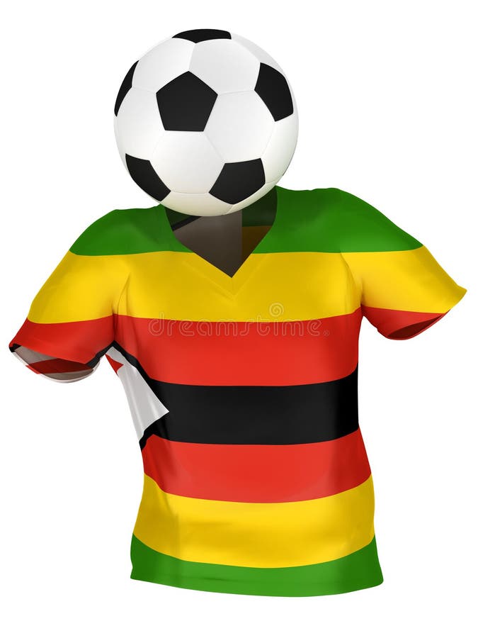 National Soccer Team of Zimbabwe Stock Illustration - Illustration of ...