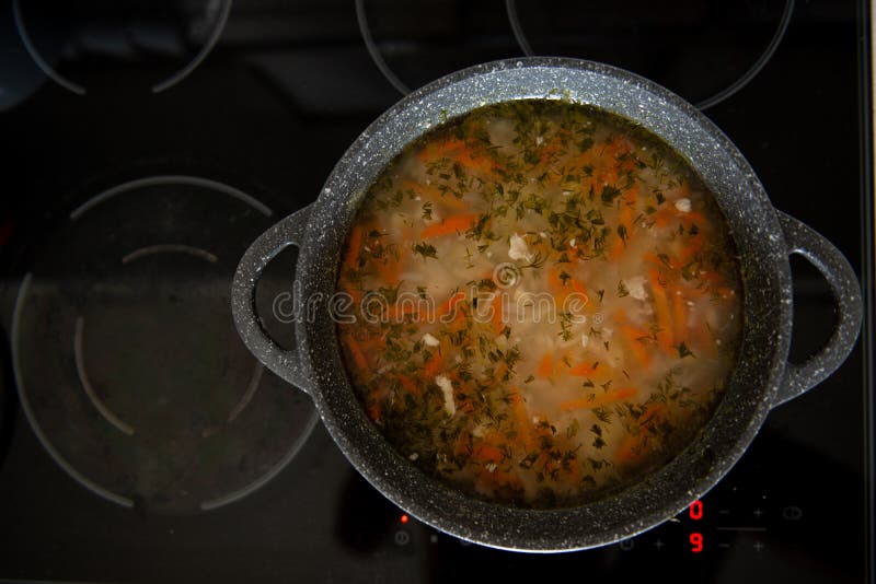 National Soup in a Cauldron on the Stove Stock Image - Image of lunch ...