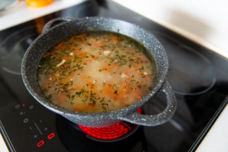 National Soup in a Cauldron on the Stove Stock Image - Image of outside ...