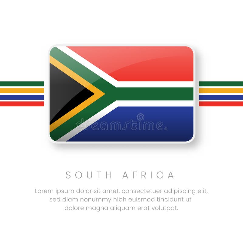 National South Africa Flag.Vector South Africa Button Flag Stock Vector ...
