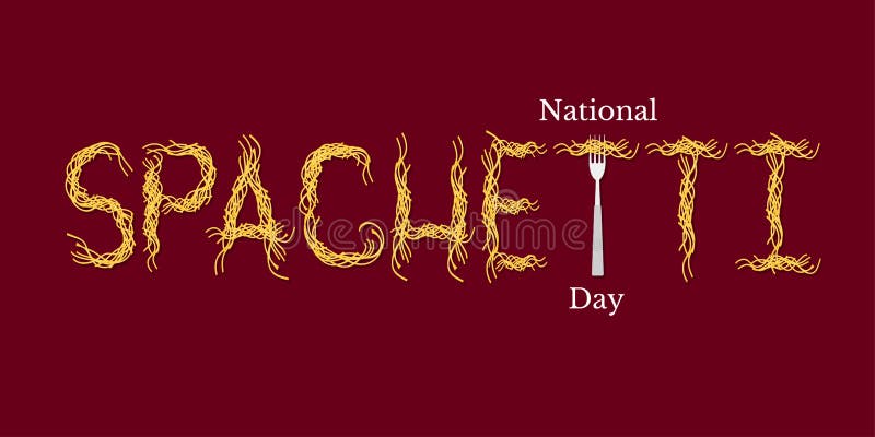 Spaghetti. the Name of a Famous Dish in Italy Stock Illustration ...