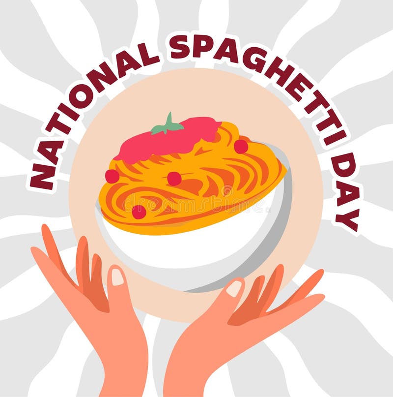 National Spaghetti Day with a Plate of Delicious Spaghetti Stock ...