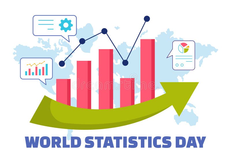 National Statistics Day Vector Illustration Featuring Data Calculation ...