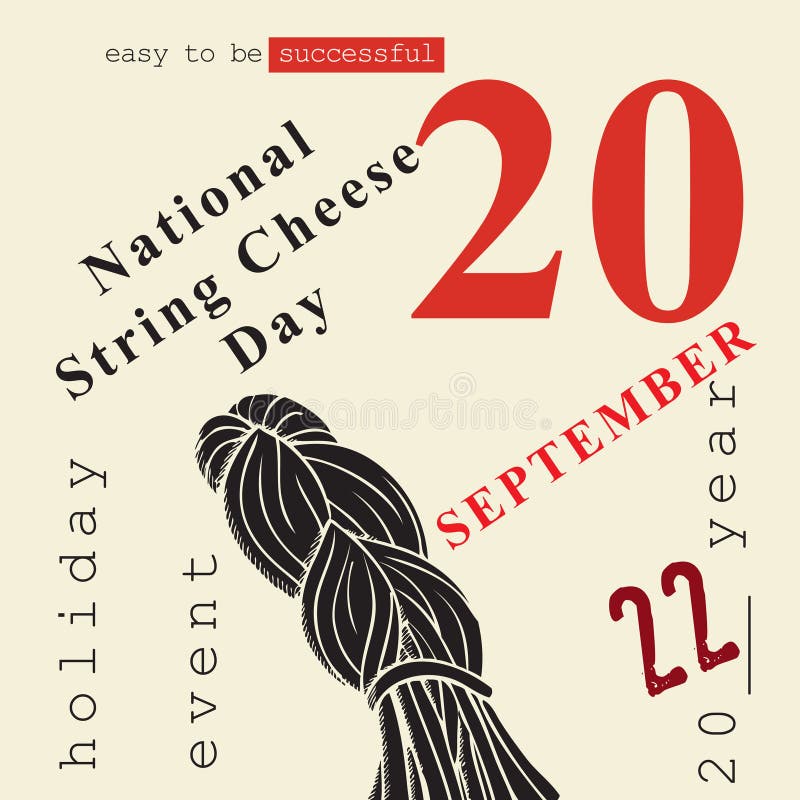 National String Cheese Day stock illustration. Illustration of month ...
