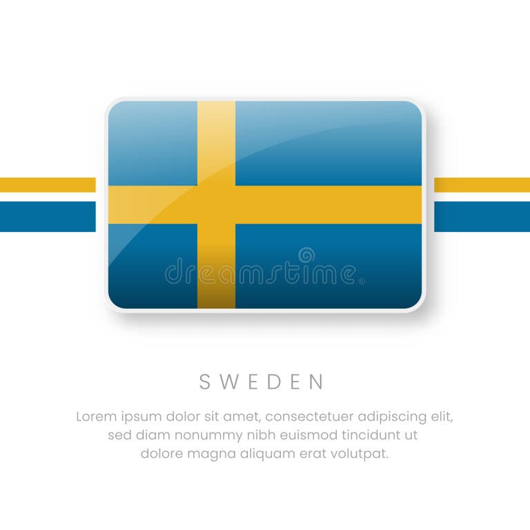 National Sweden Flag.Vector Sweden Button Flag Stock Vector ...