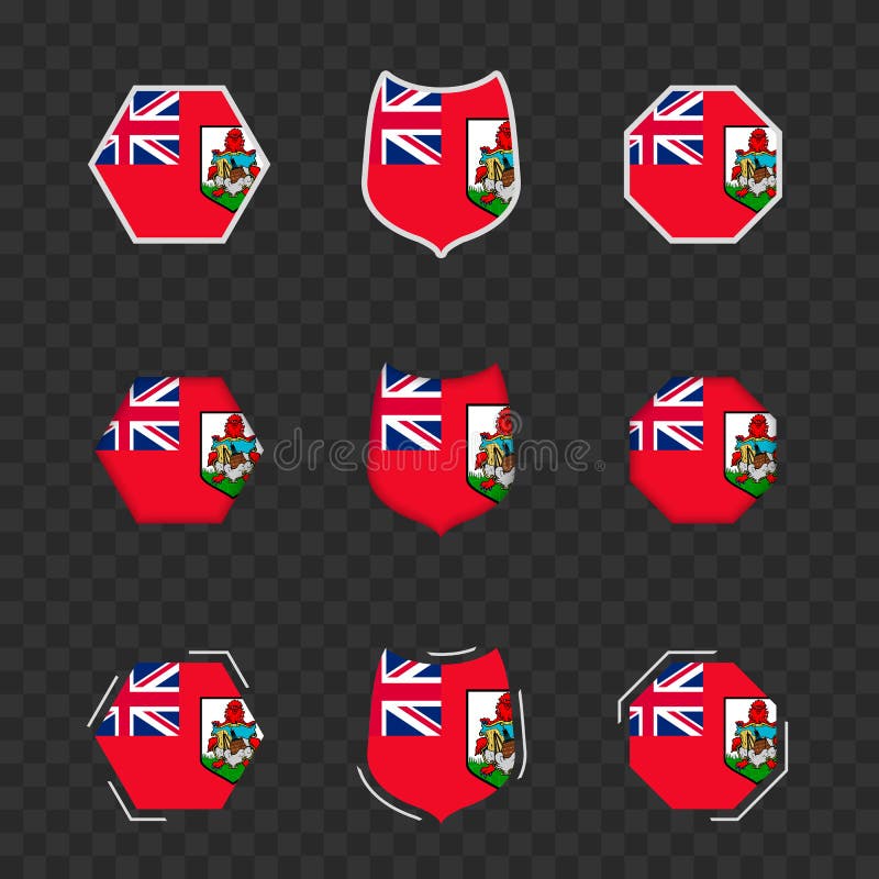 National Symbols of Bermuda on a Dark Transparent Background, Vector ...