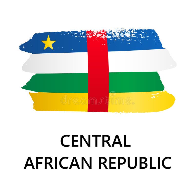 National Symbols Flag Of Central African Republic Isolated On A White