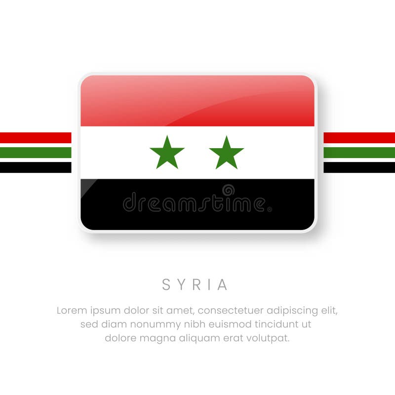 National Syria Flag.Vector Syria Button Flag Stock Vector ...