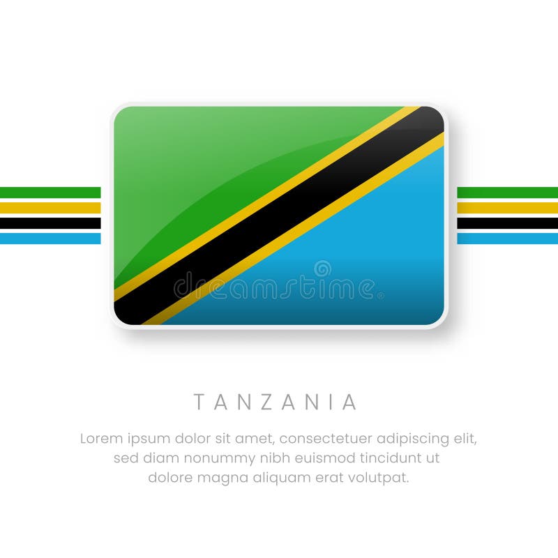 National Tanzania Flag.Vector Tanzania Button Flag Stock Vector ...