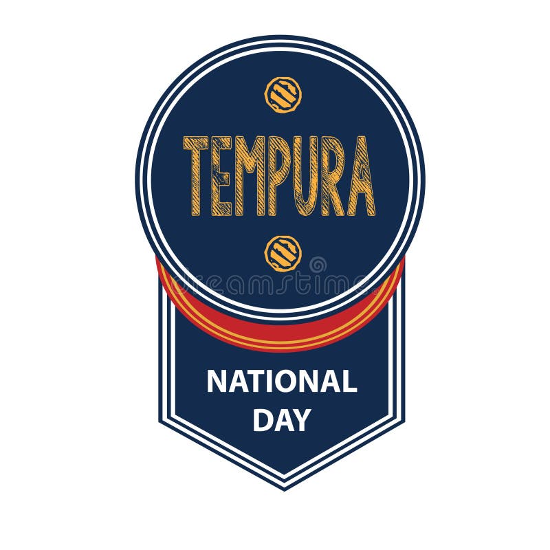 National Tempura Day Information Label Stock Vector - Illustration of ...
