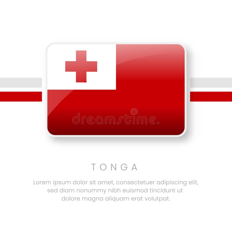 National Tonga Flag.Vector Tonga Button Flag Stock Vector ...