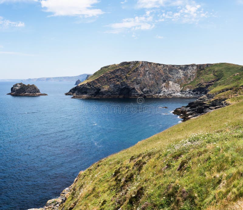 National Trust - Glebe Cliff, Tintagel, Cornwall, England Stock Photo ...