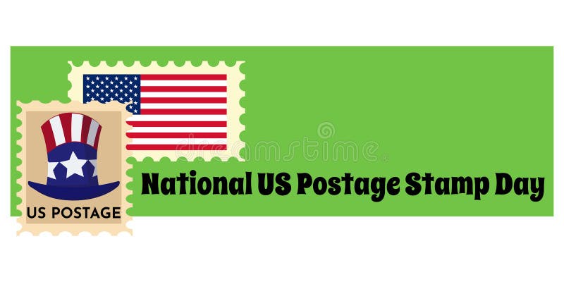 National US Postage Stamp Day, Simple Horizontal Banner on the Theme of ...