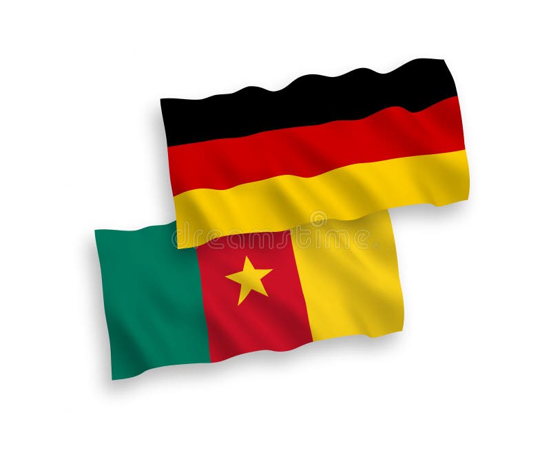 Cameroon and Germany Two Flags Textile Cloth, Fabric Texture Stock ...